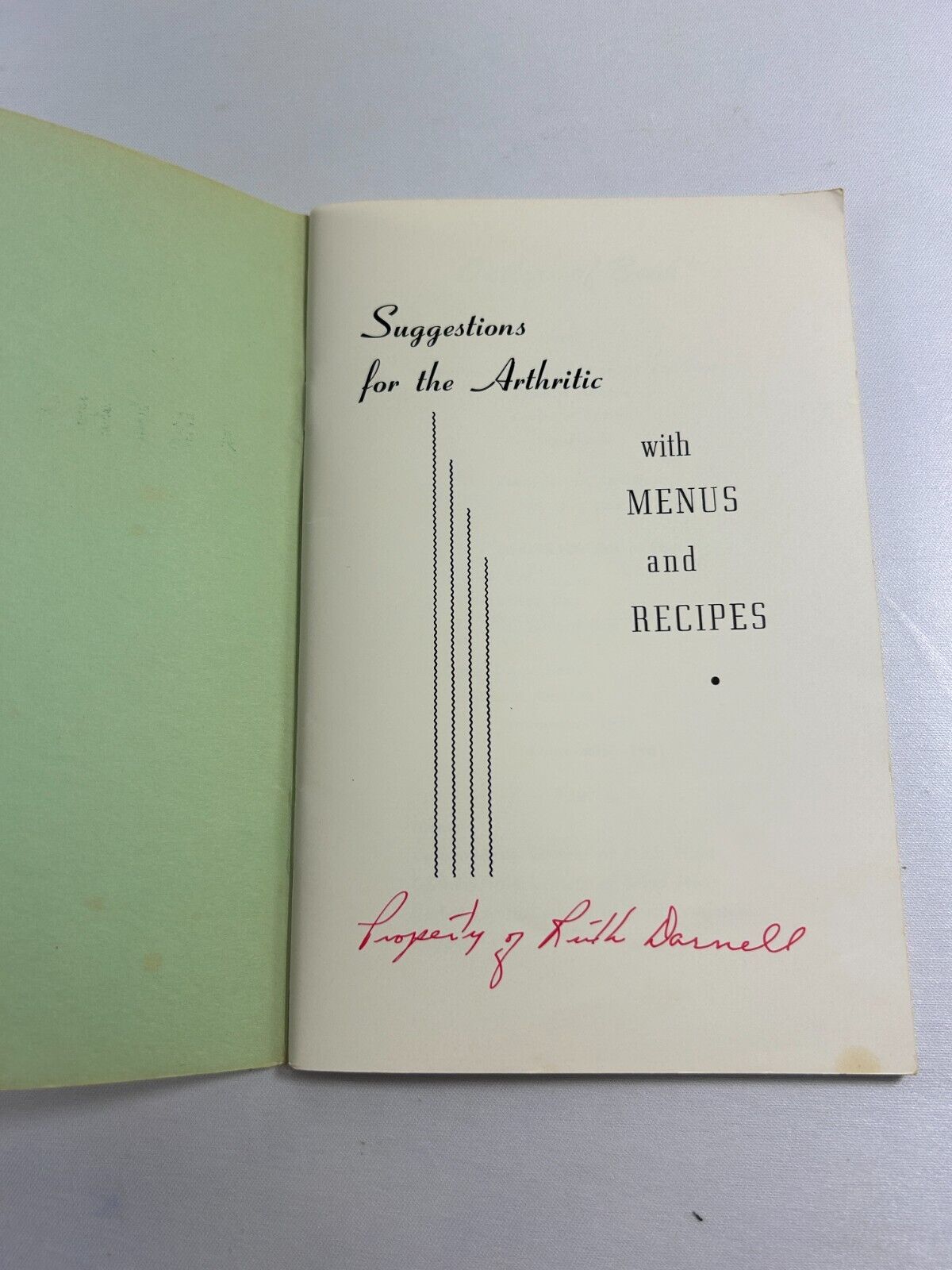 Vintage 60s Suggestions for the Arthritic Recipes and Menus Mildred ...