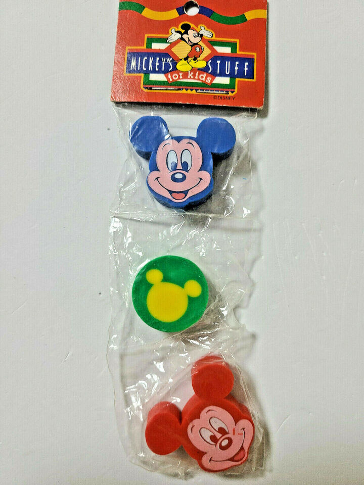 Mickey Mouse Alter Radiergummi Disney Retro 3 Stück Seltener Vintage ...
