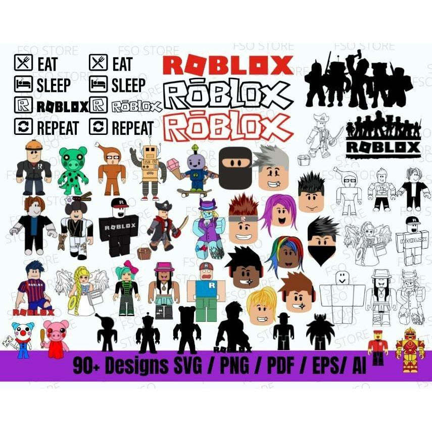 Roblox Bundle 90+ designs Layered SVG Bundle and similar items