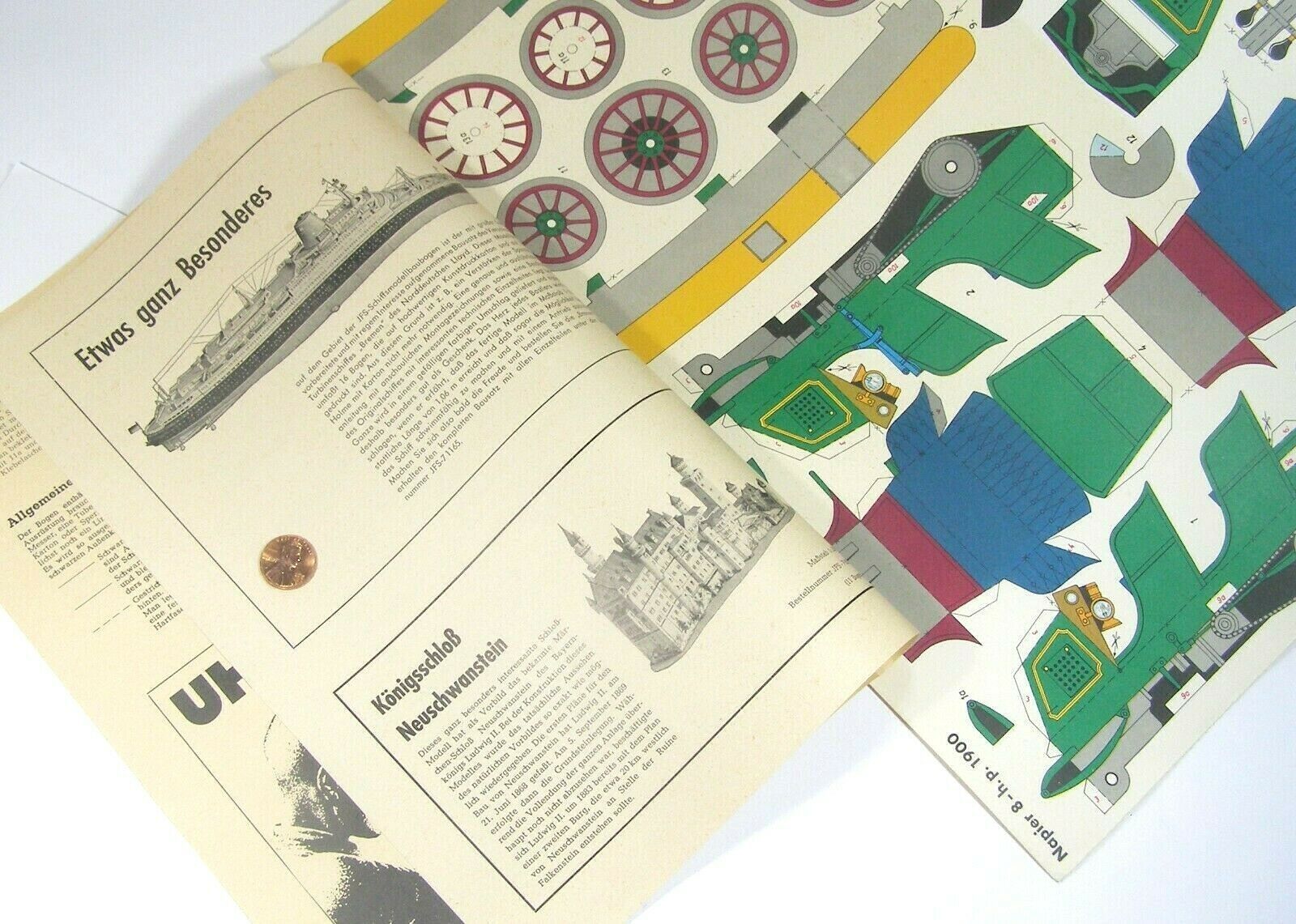 Schreibers Modellbaubogen German Paper Model Napier 8-h.p. 1900 JFS ...
