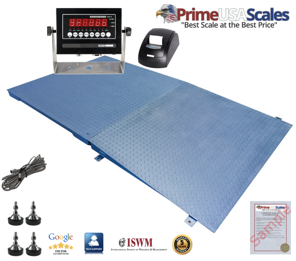 48" x 48" (4' x 4') Floor Scale / pallet size with Ramp & Printer 2500 ...
