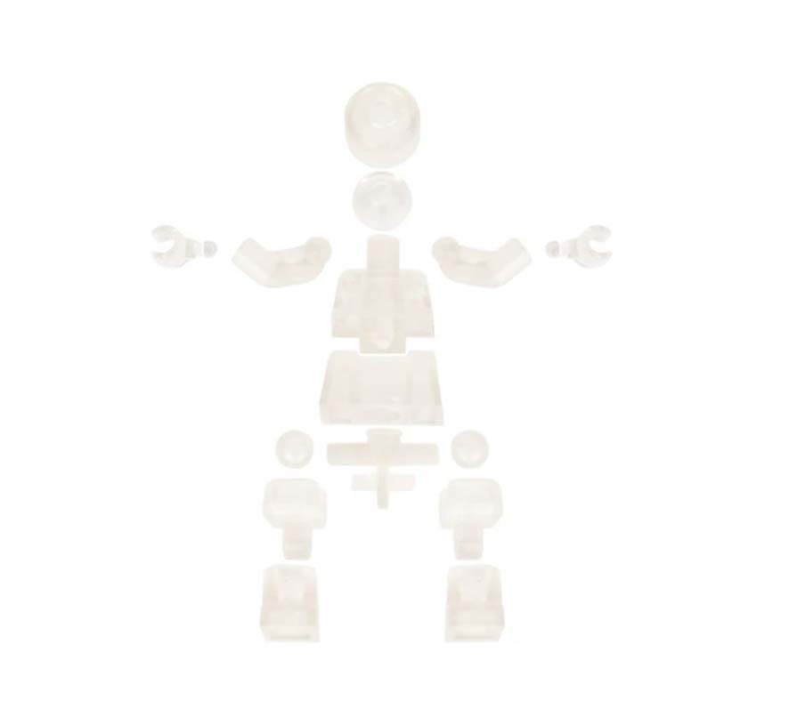 YY Minifigure Building Custom Super Posable Clear Transparent blank ...