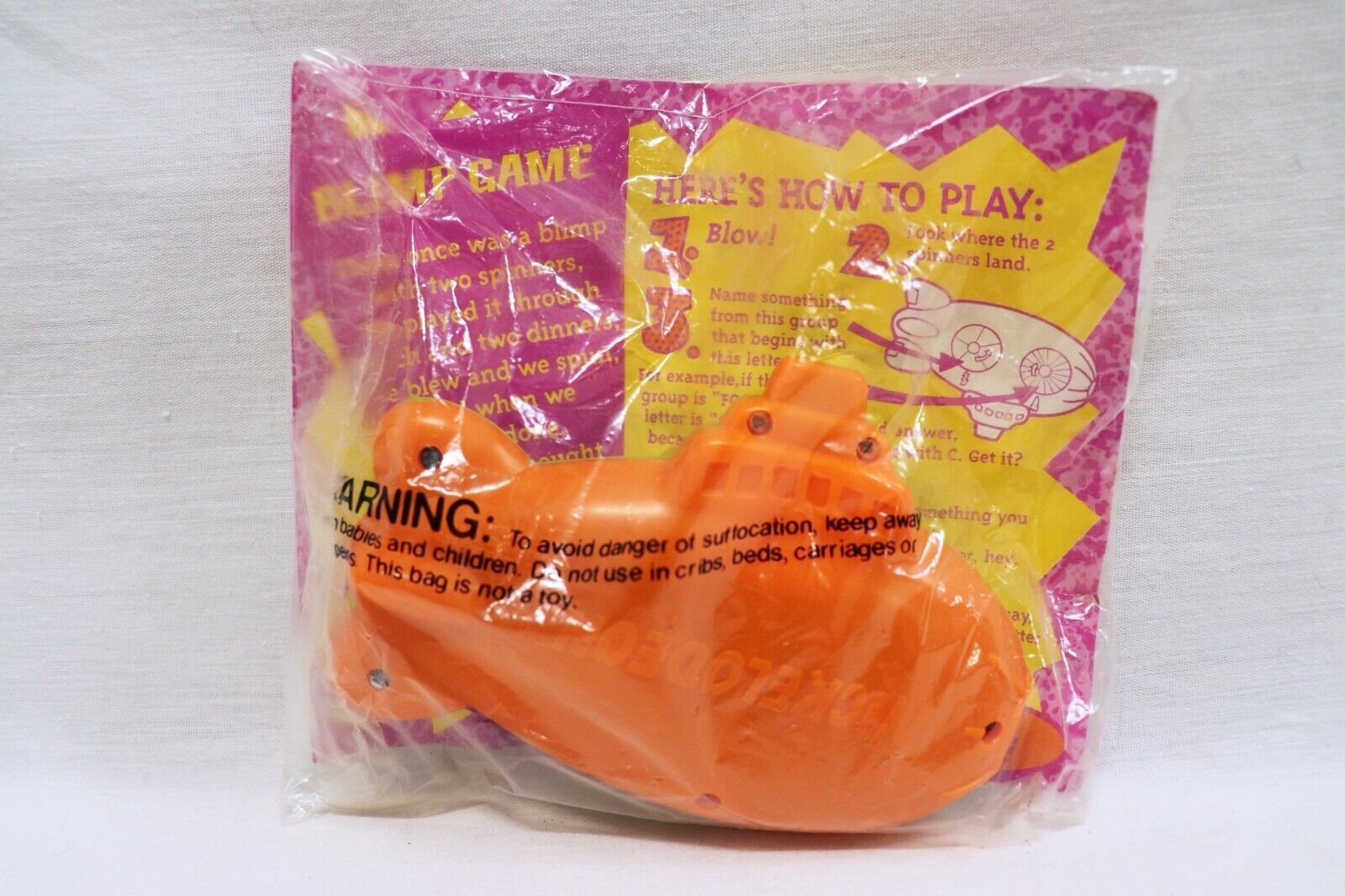 VINTAGE SEALED 1992 McDonald's Nickelodeon Blimp Game - Fast Food