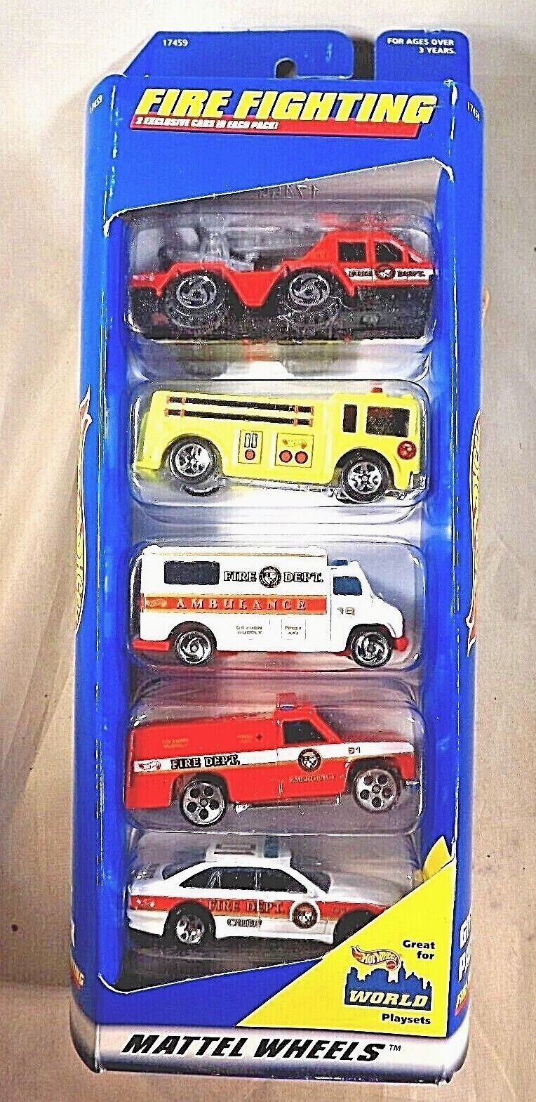 1997 Hot Wheels FIRE FIGHTING 5 Pack FlameStopper/Ambulance ...