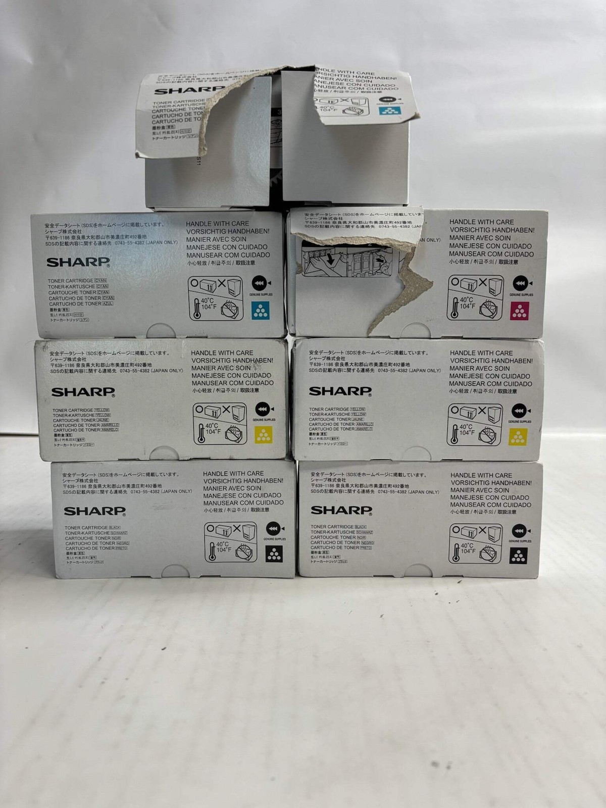 7 New Open Genuine Sharp MX-C250,C300P,C300W CCMYYKK Toners MX-C30NT ...