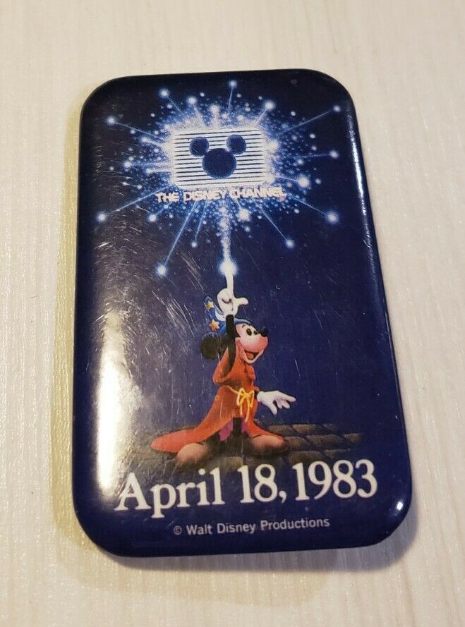 Vintage Disney Channel Pin Back Button Walt Disney Productions April 18 ...