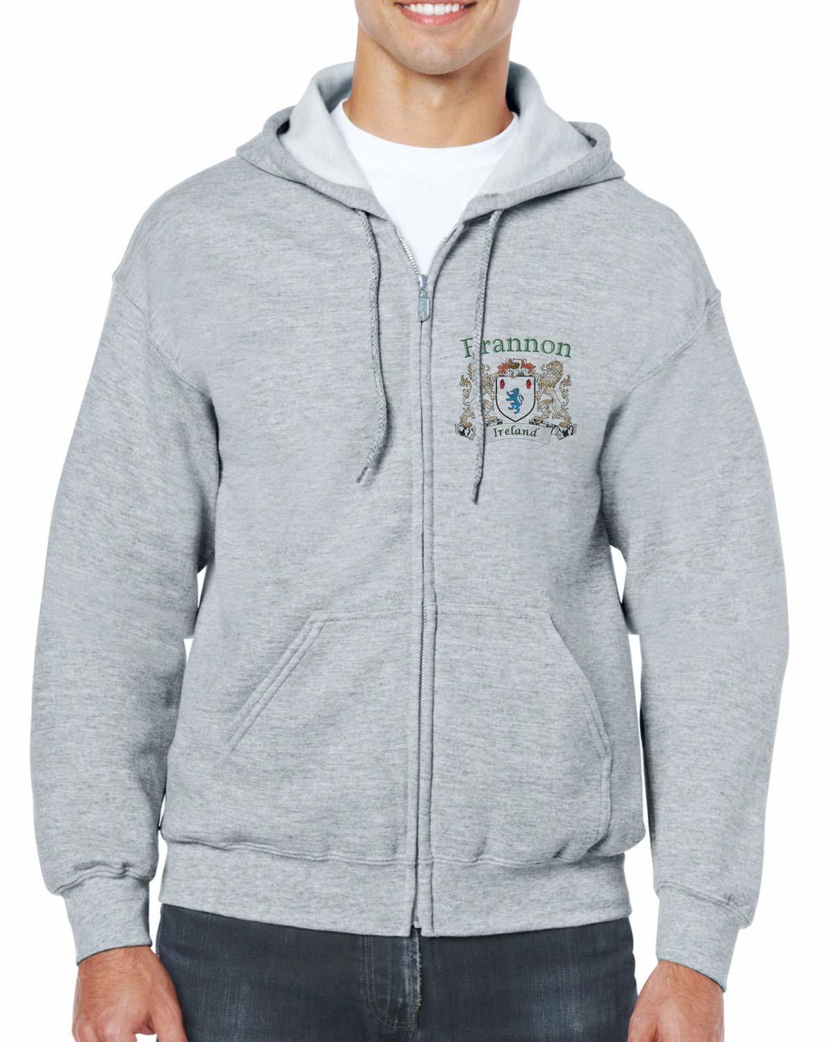 Brannon Irish Coat of Arms Full Zip Hoodie - Ash - Fashion