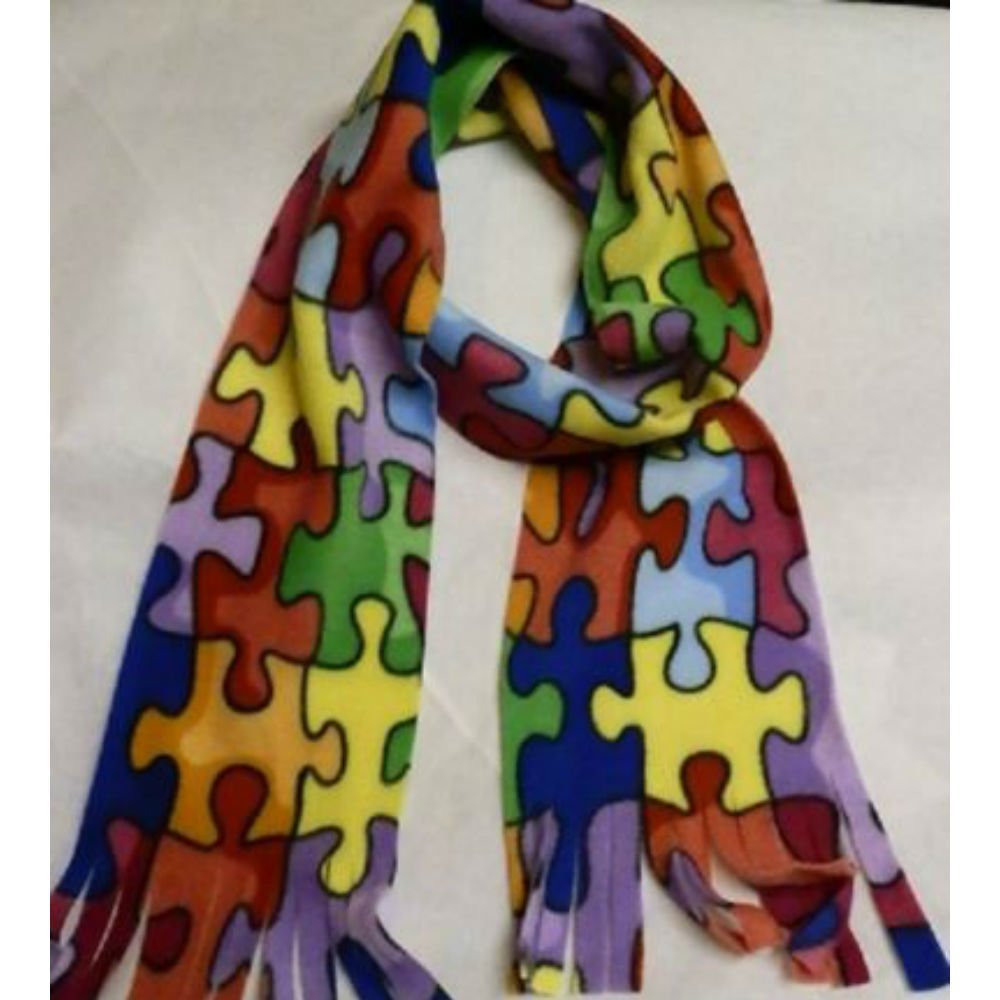 Autism Awareness Puzzle Piece Scarf - 6 Feet Long - Office Supplies