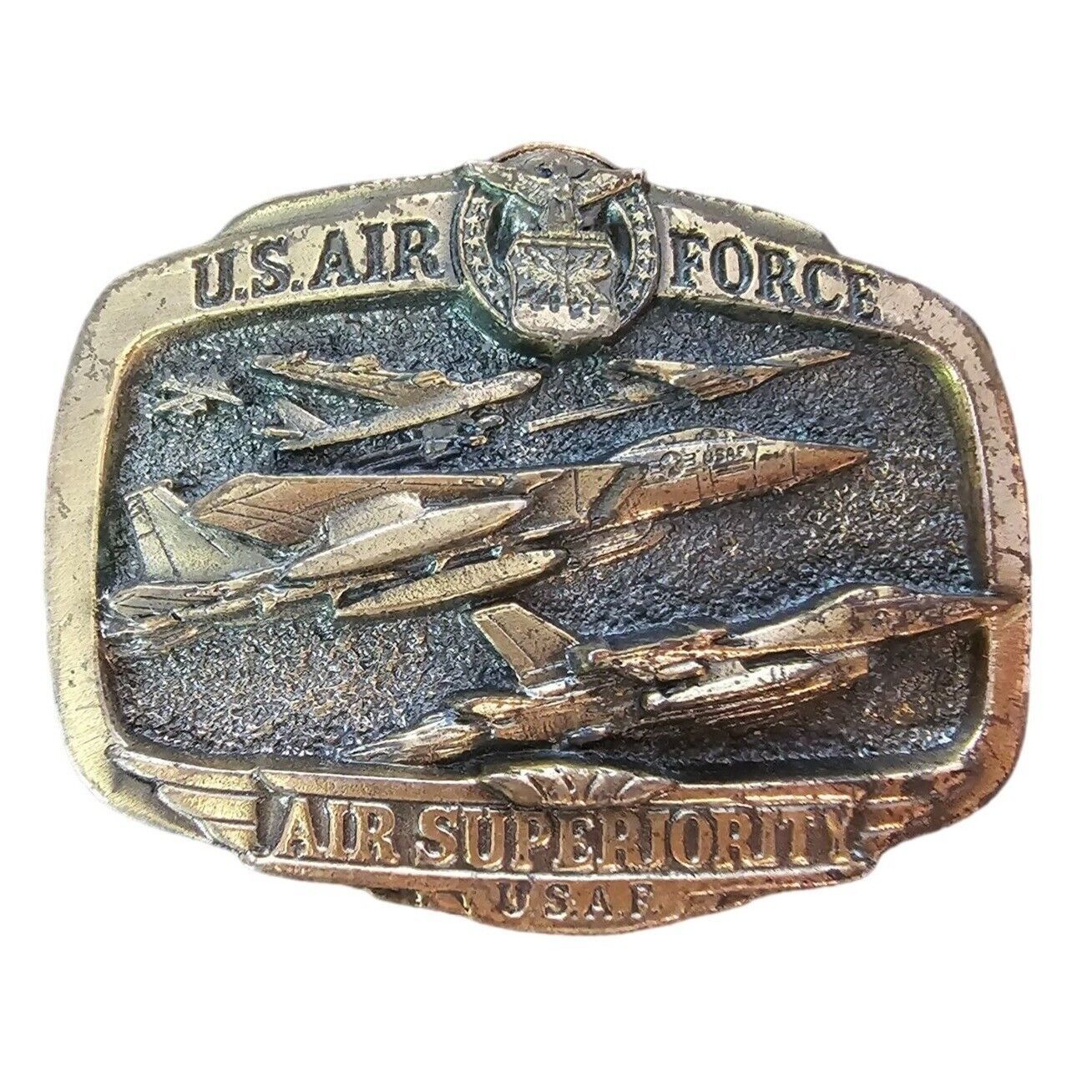 US Airforce USAF Air Superiority Vintage Belt Buckle Aircraft Vtg 1983 ...