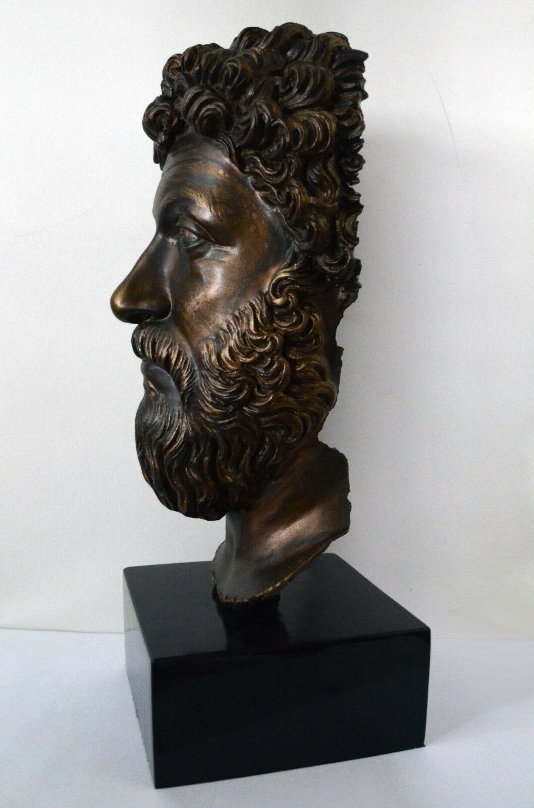 Marcus Aurelius Roman Emperor FACE MASK bust on base Museum Replica ...