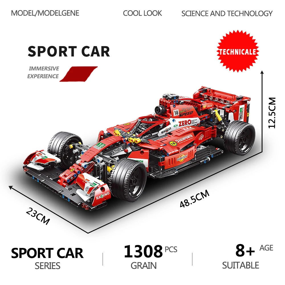 Famous RSR Super Racing Car F1 Sports Car Vehicle Building Blocks ...