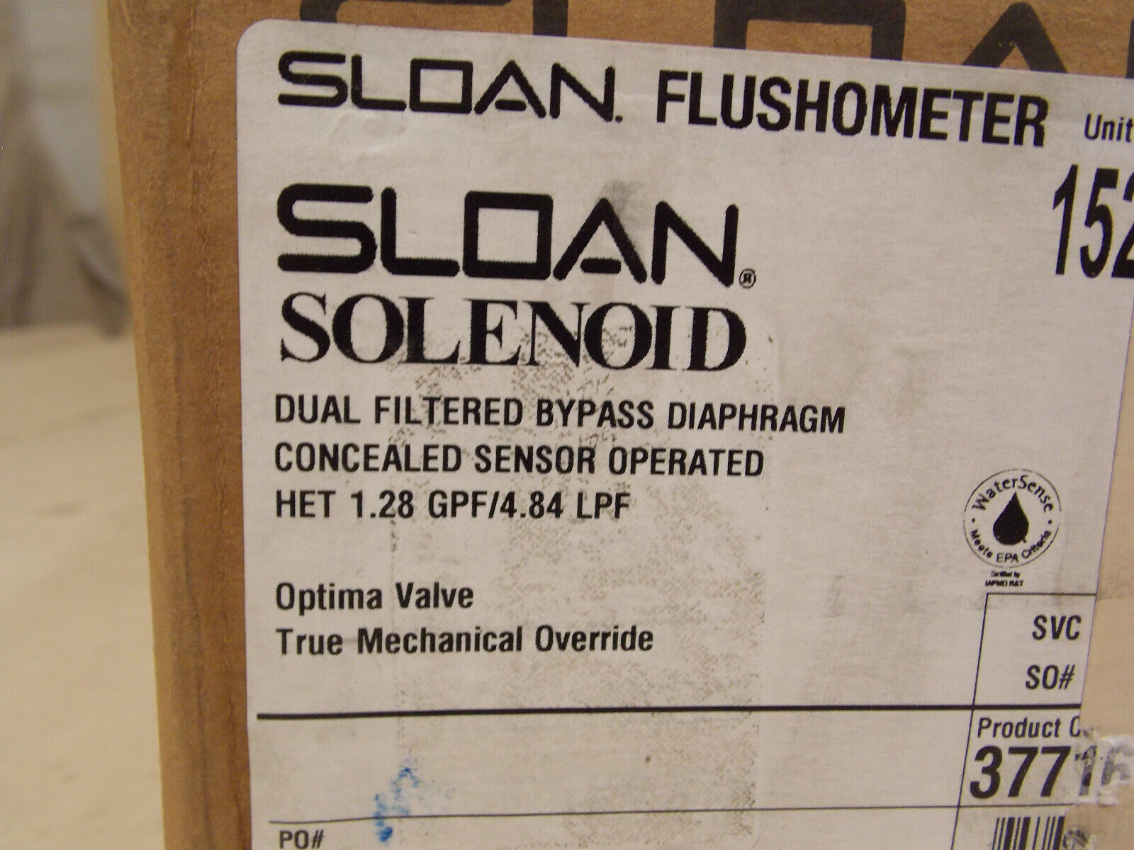 SLOAN 3771611 Sensor Flushometer 152-1.28 , 1.28 Gpf Flow Rate , Chrome ...