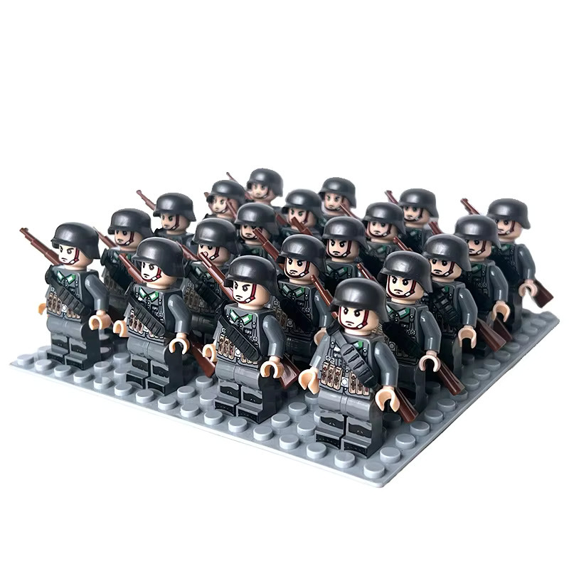 20-pc WW2 Army Soldiers Building Block Set – Military Minifigures with ...