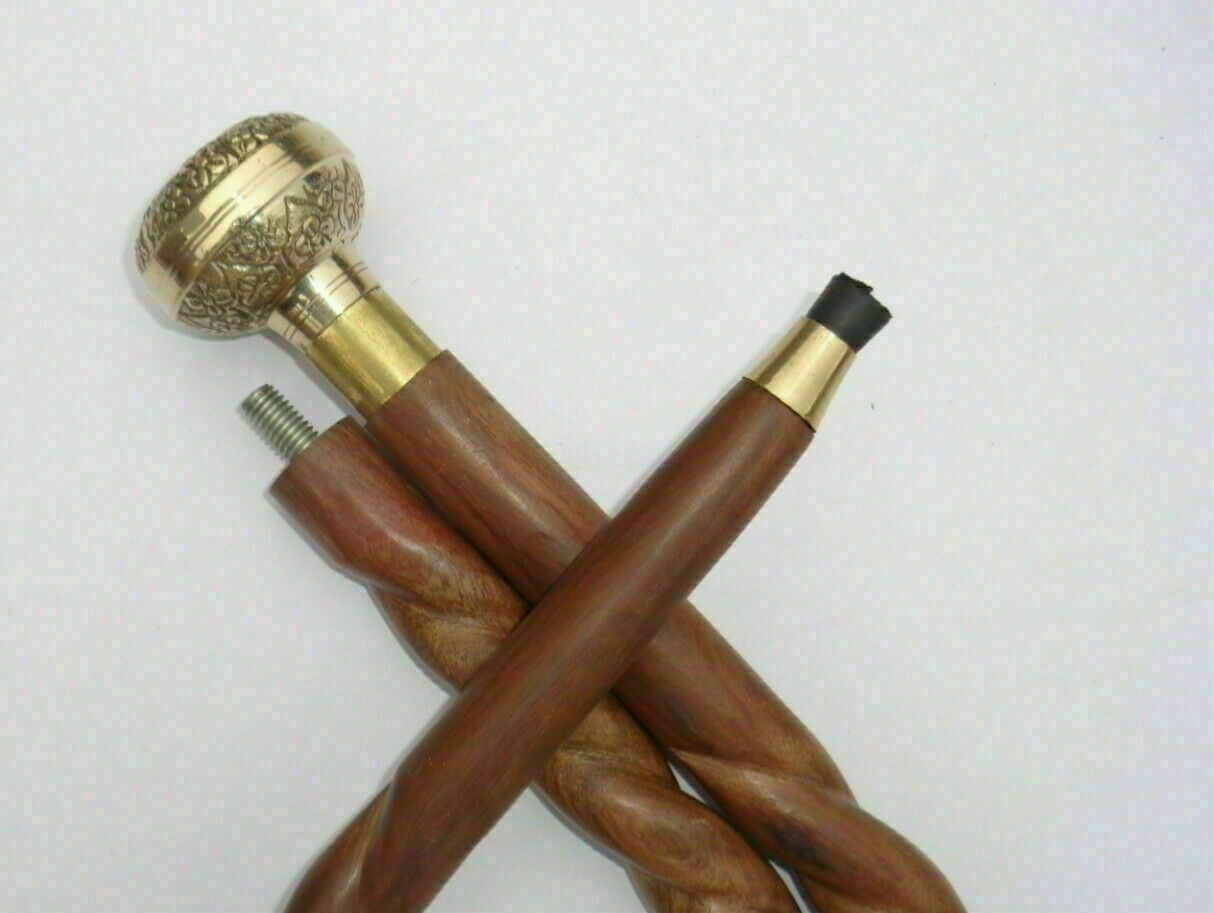 Anchor Victorian Designing Brass Ball Head Handle Vintage Style Wooden ...