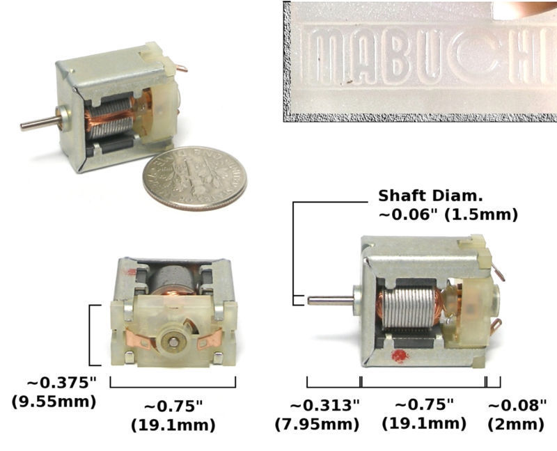 1 TYCO Slot Car MABUCHI Med. shaft GOLD HP Box MOTOR A+ - 1970-Now