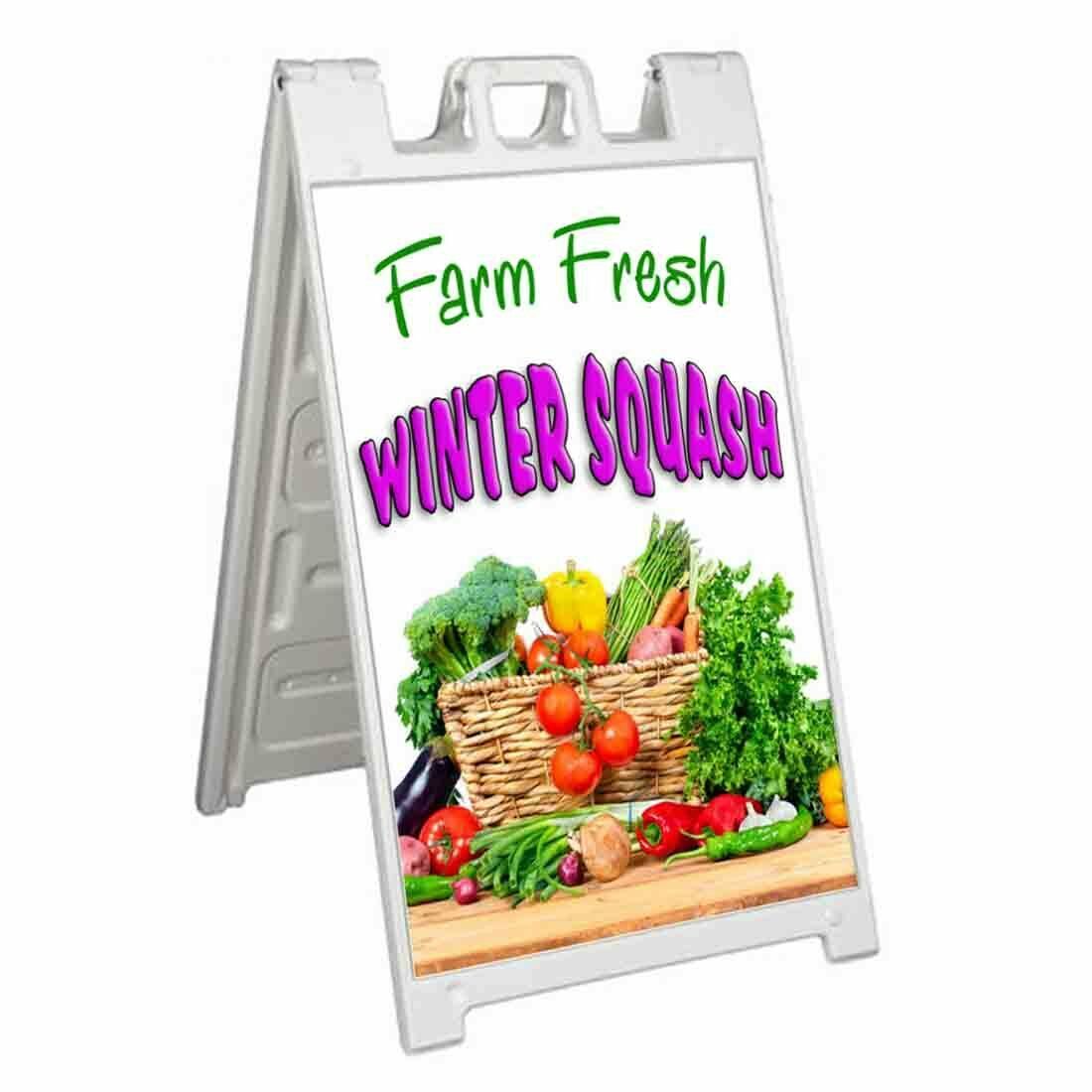 FARM FRESH WINTER SQUASH Signicade 24x36 Aframe Sidewalk Sign Banner ...