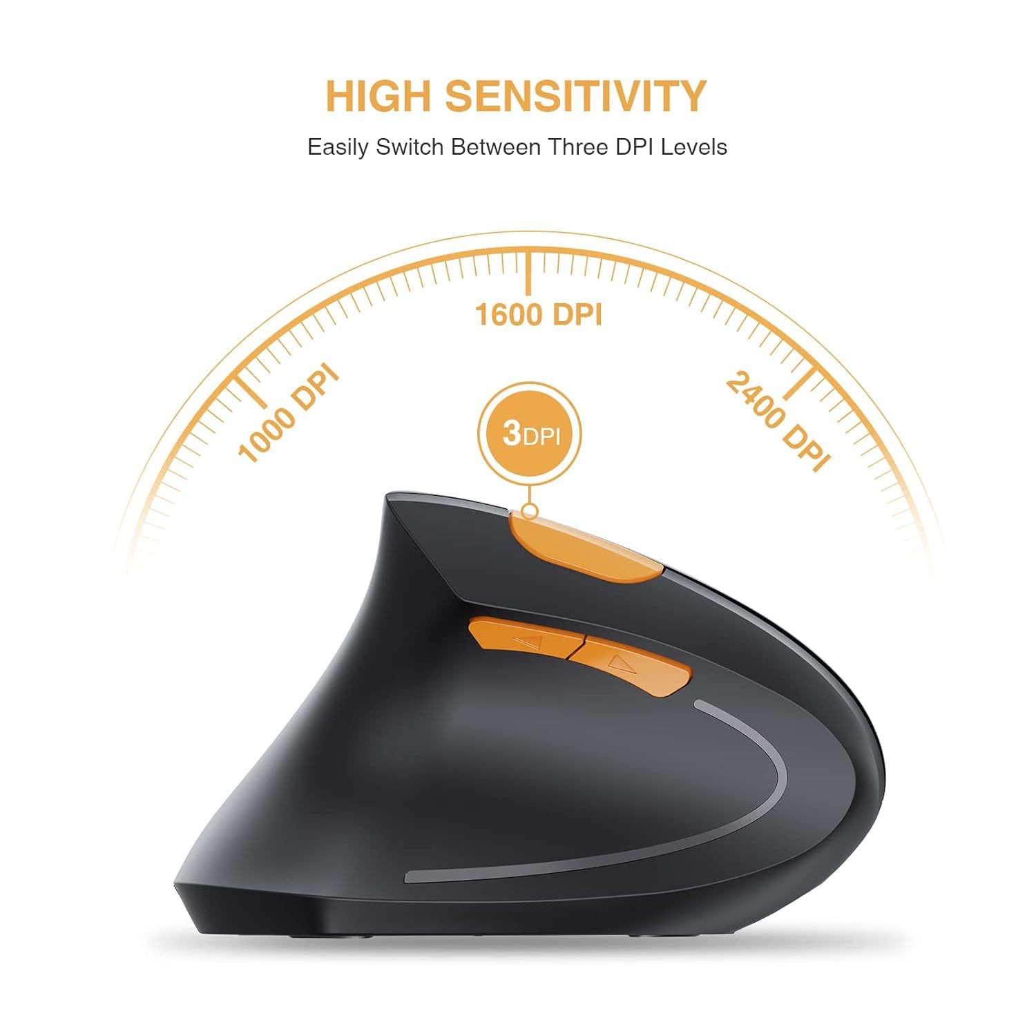 Left Handed Bluetooth Mouse, Wireless Ergonomic Vertical Mouse ...