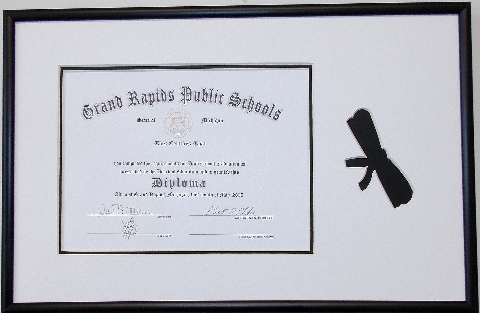 High School Diploma Frame with Carved Scroll Hold 6 X 8 Graduation ...
