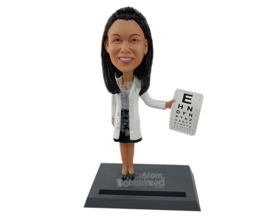 Custom Bobblehead Female Optometrist Holding an Eye Chart - Careers ...