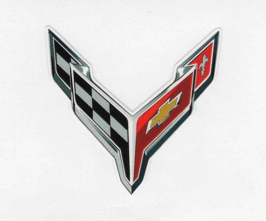 Corvette Logo Vinyl Decal Window Laptop hard hat up to 14" Free ...