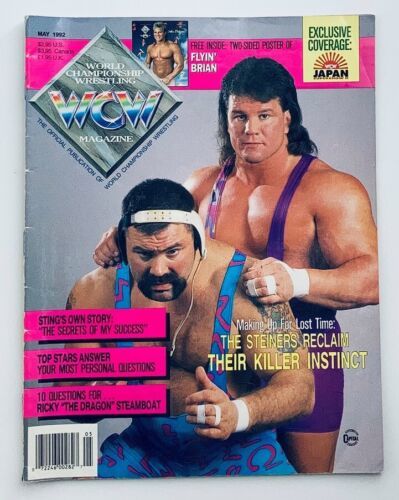WCW Wrestling Magazine May 1992 The Steiners and Ricky Steamboat No ...