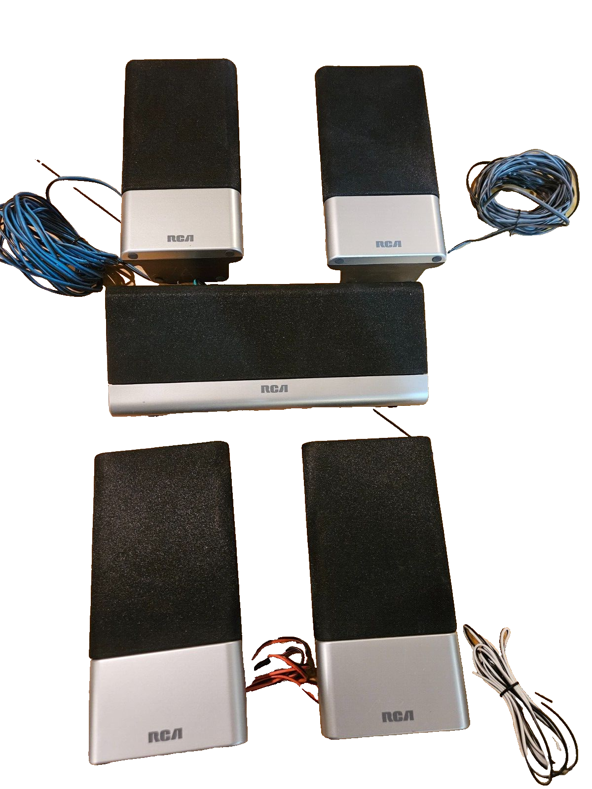 RCA RTD315 Home Theater Surround Sound Speakers Set 5 Piece Total ...