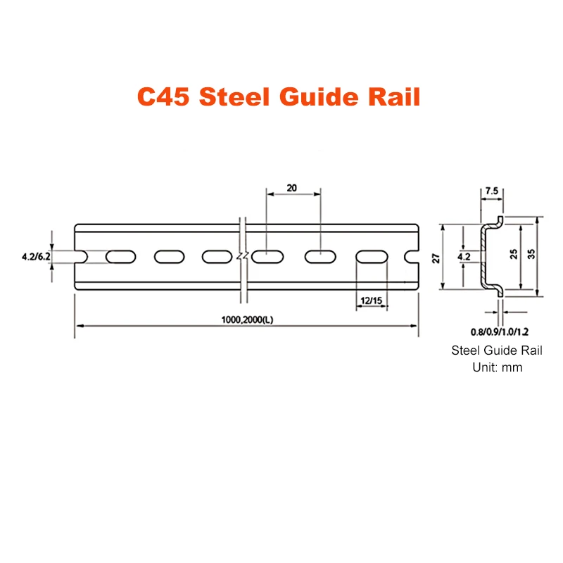 House Home 1Pcs Aluminum/Steel Universal Guide Rail DIN Mounting C45 ...