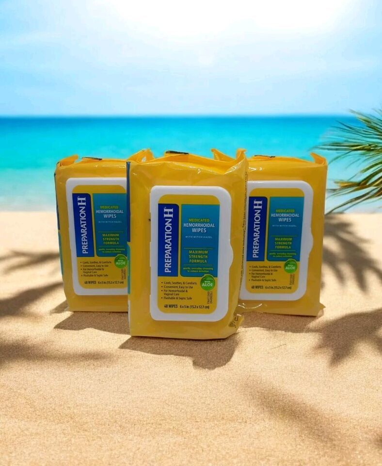 *3* PreparationH Medicated Wipes Gentle Cleansing 48 Wipes Each Exp 09/ ...