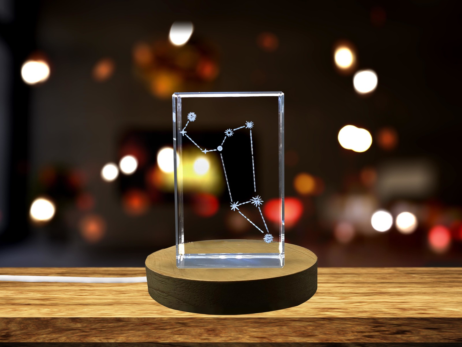 LED Base included | Leo Stars Chart 3D Engraved Crystal Gift - Frames