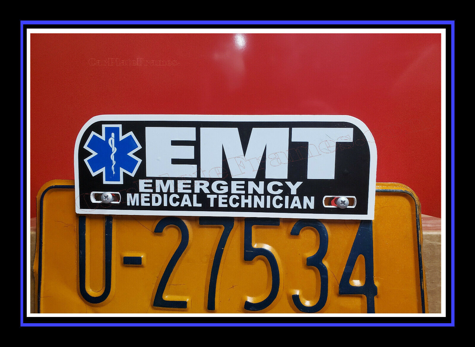 EMT Emergency Medical Technician FIRE rescue License Plate Topper ems ...