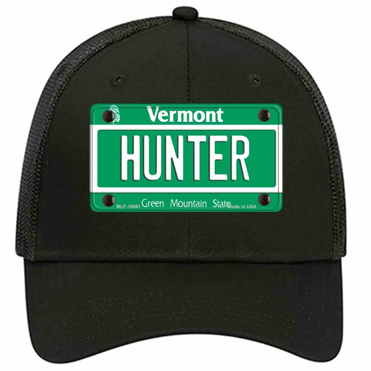 Hunter Vermont Novelty Black Mesh License Plate Hat - Hats