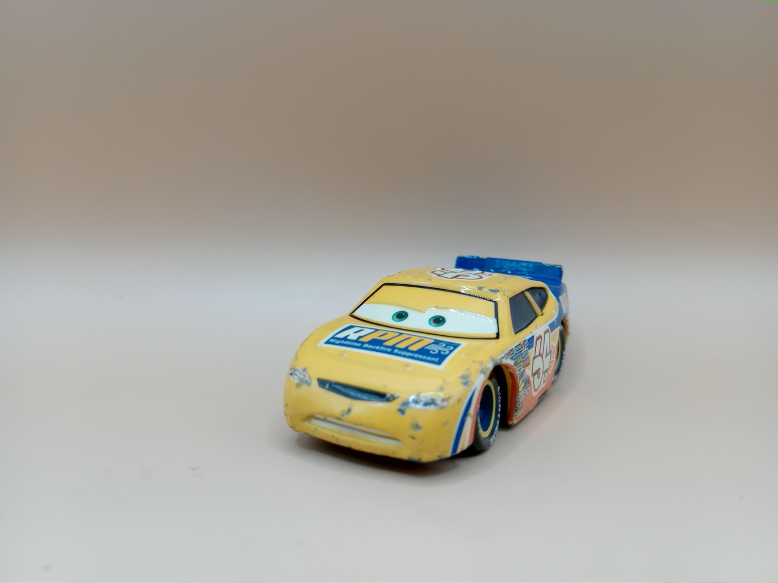 Disney Pixar Cars Diecast Mattel RPM #64 Yellow Blue Race Car 1:55 ...