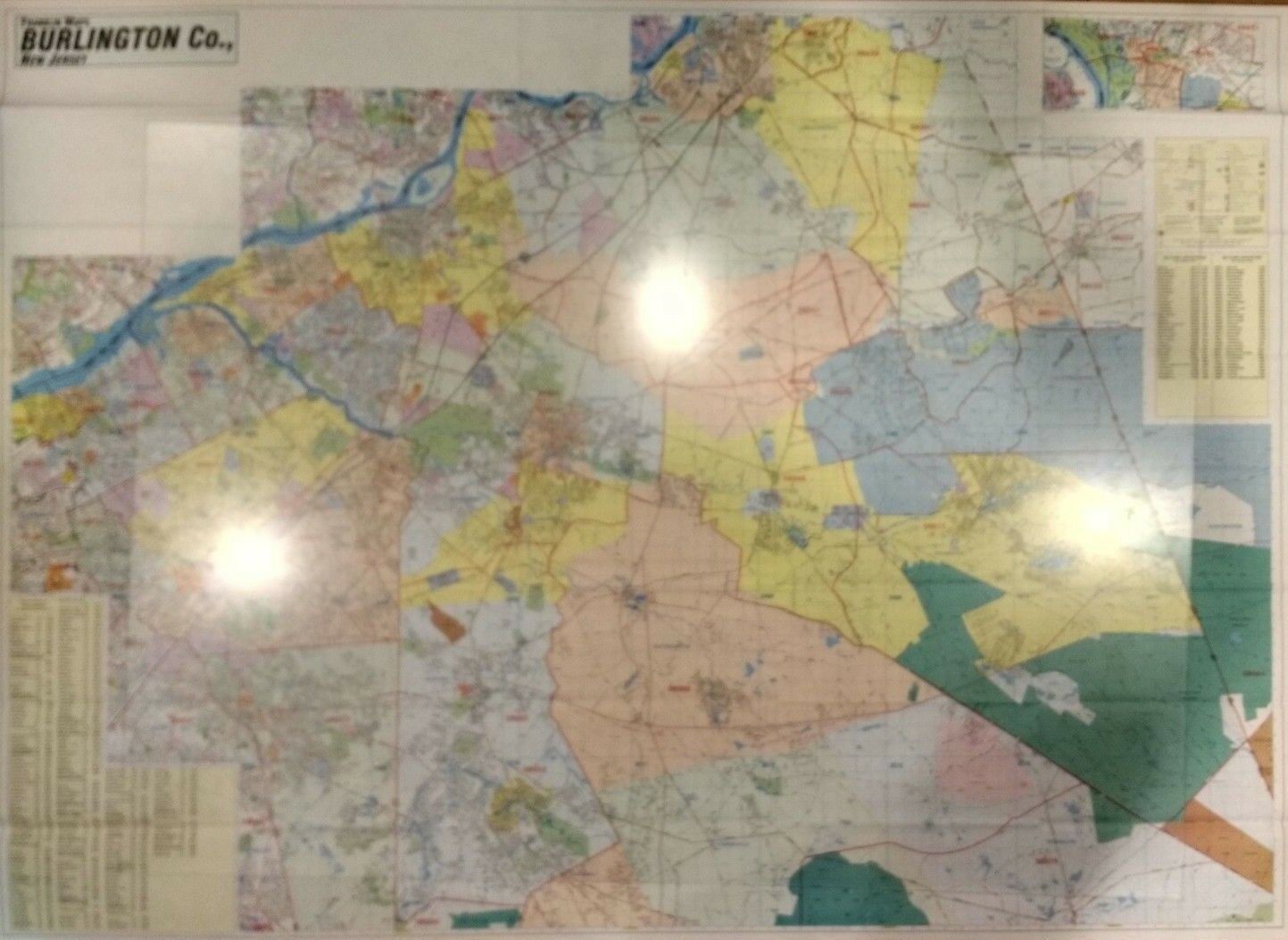Burlington County NJ Laminated Wall Map (F) - Maps & Atlases