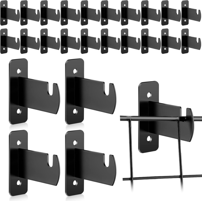 Shimeyao 24 Pcs Gridwall Mount Brackets Metal Grid Wall Panel Brackets Display G - Pegboards & Hooks
