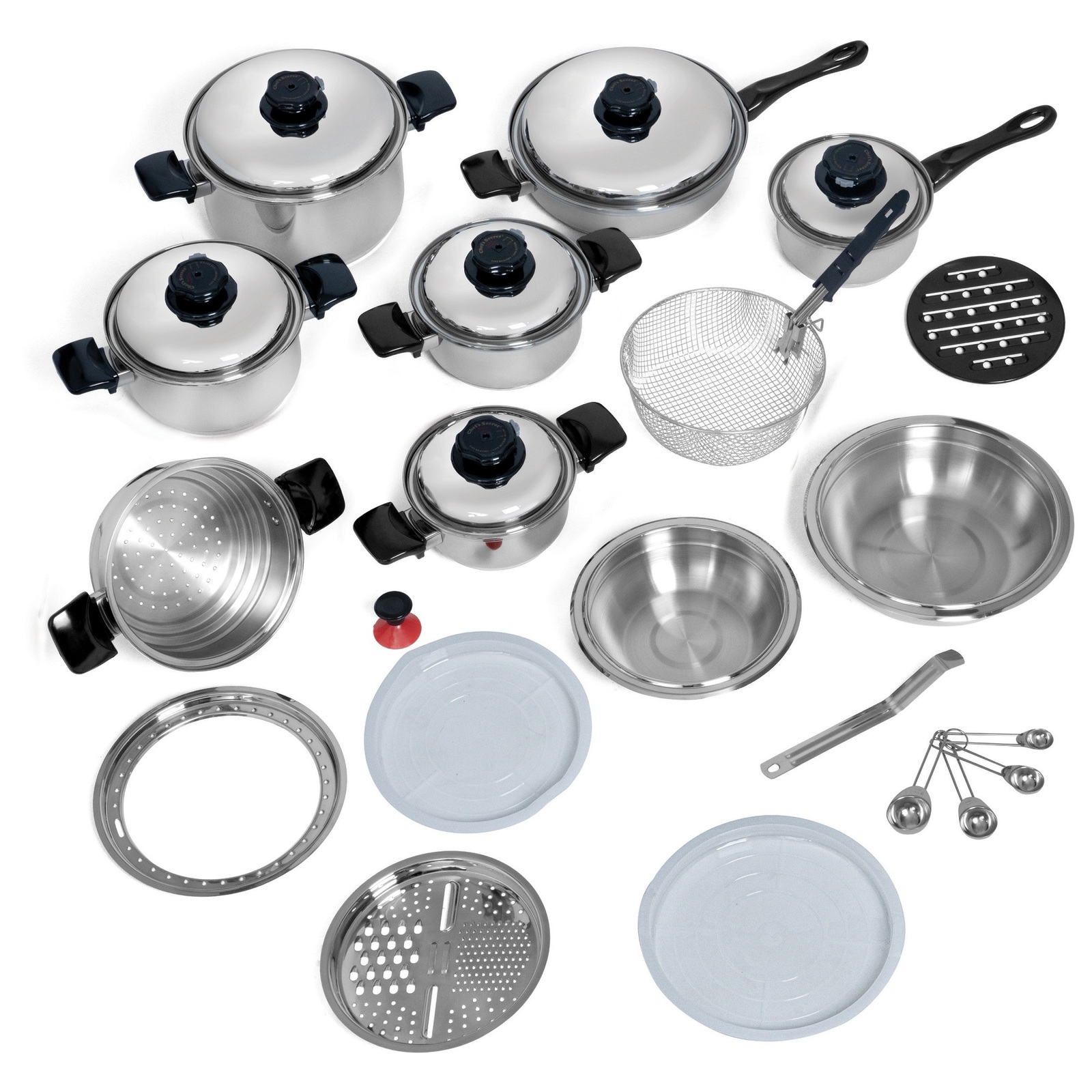 SS Waterless Cookware Maxam Chef's Secret 28pc 12-Element Set - Pan Sets