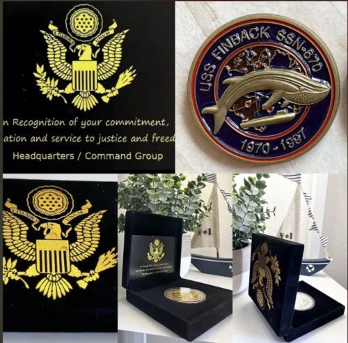 Rare USS Finback SSN 670 Submarine Challenge Coin USN - Challenge Coins
