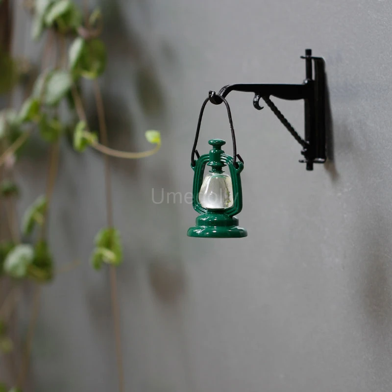 1/12 Scale Miniature Dollhouse Simulation Oil Lamp Model Mini Hook ...