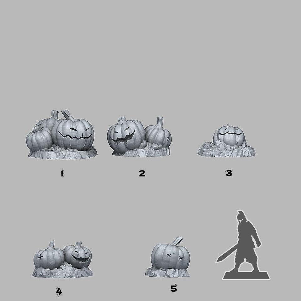 3D Printed Fantastic Plants and Rocks Halloween Pumpkins 28mm - 32mm D&D - 28mm