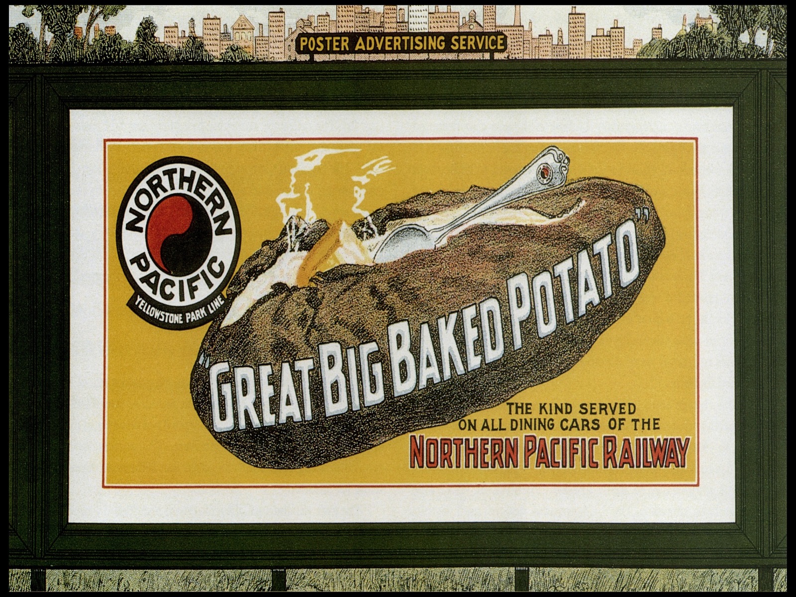 3580.Northern Pacific Railway dining cars travel POSTER.Home School art ...