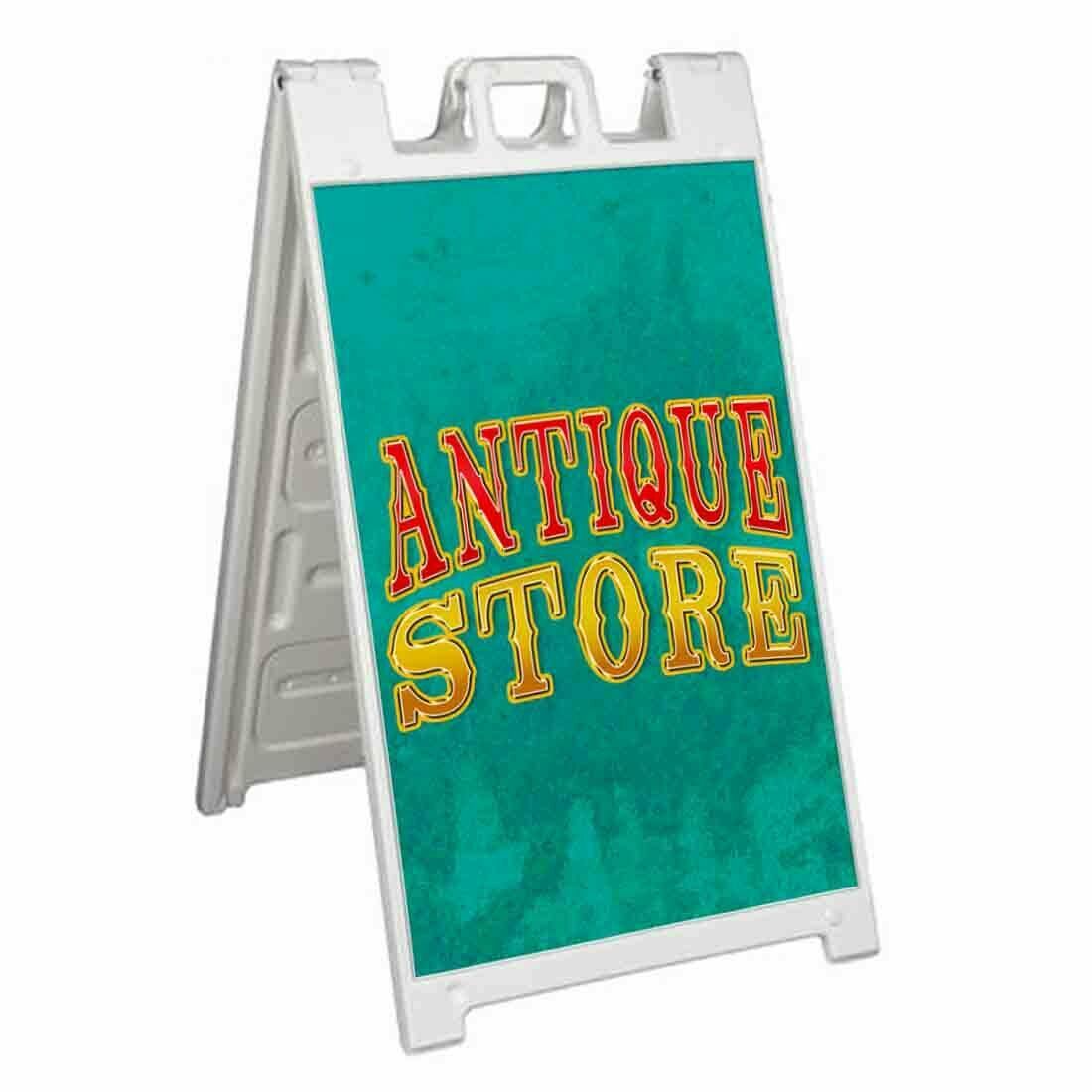 ANTIQUE STORE Signicade 24x36 Aframe Sidewalk Sign Banner Decal VINTAGE ...