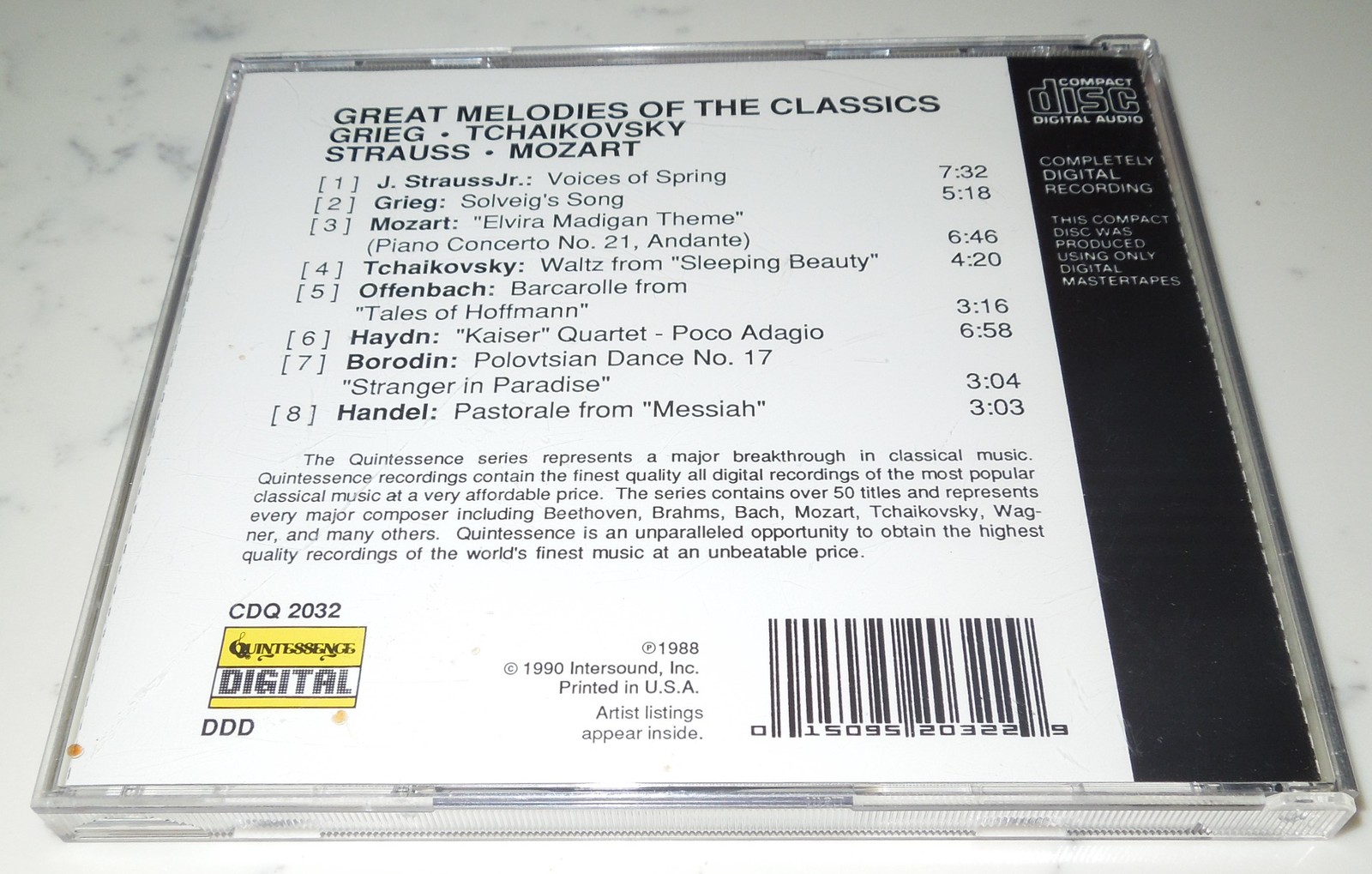 GREAT MELODIES OF THE CLASSICS (Music CD 1990) Mozart Tchaikovsky ...