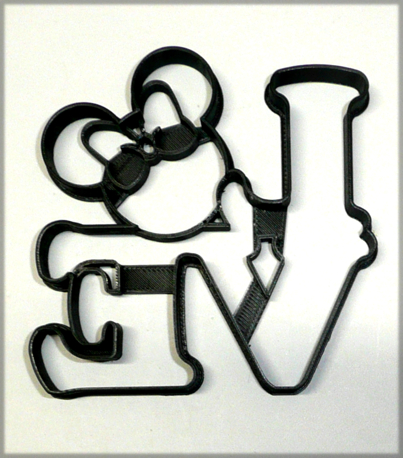 Minnie Mouse Head Love Word Letters Valentine Wedding Cookie Cutter USA ...