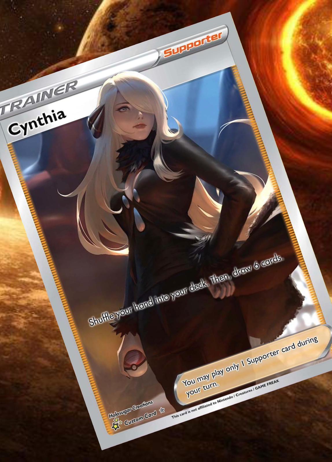 Custom Pokémon trainer card cynthia Misty Mallow lusamine Hilda Nessa ...