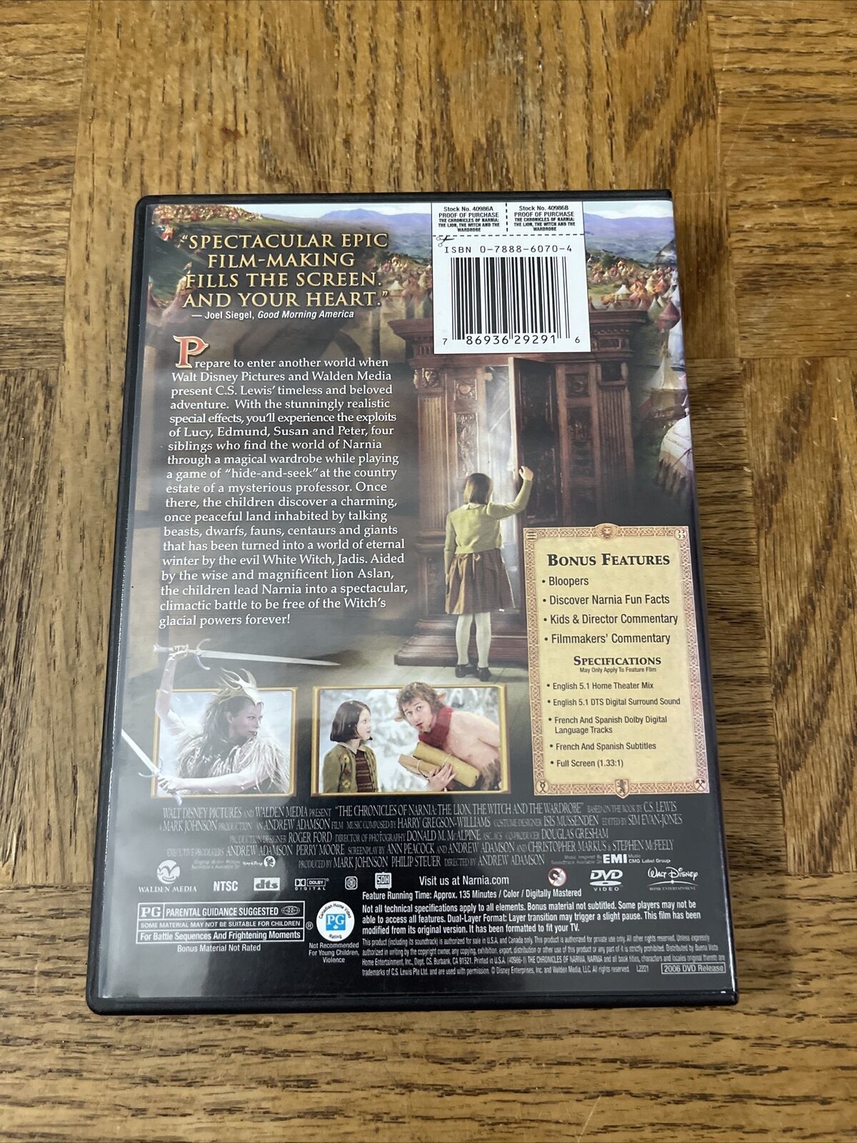 Chronicles Of Narnia The Lion The Witch And The Wardrobe Fullscreen DVD ...