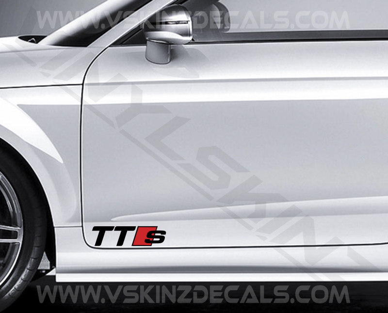 Audi TTS Logo Premium Cast Door Decals Kit Stickers TT S-line Quattro ...