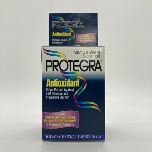 1 Box PROTEGRA Antioxidant Vitamin Mineral Supplement 60 Soft Gels. Exp ...
