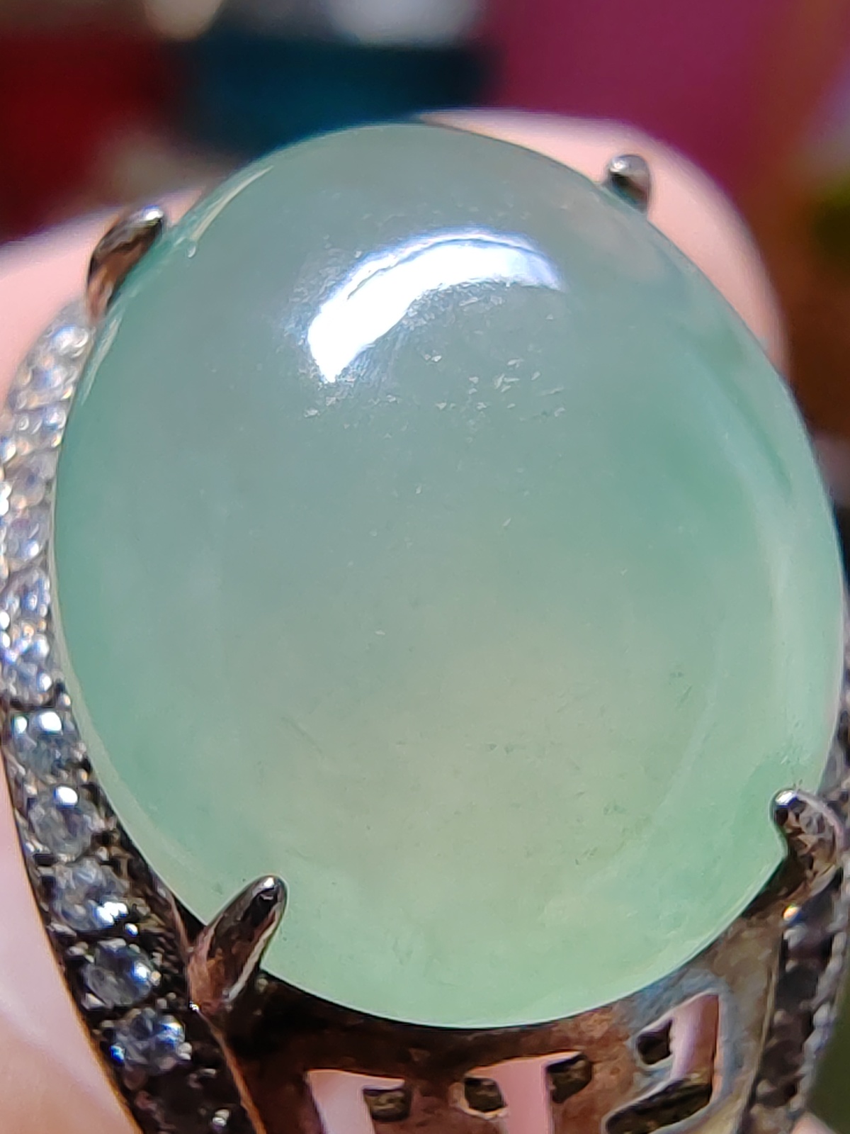 Translucent Icy Light Green 100% Burma Jadeite Jade Ring # Type A ...