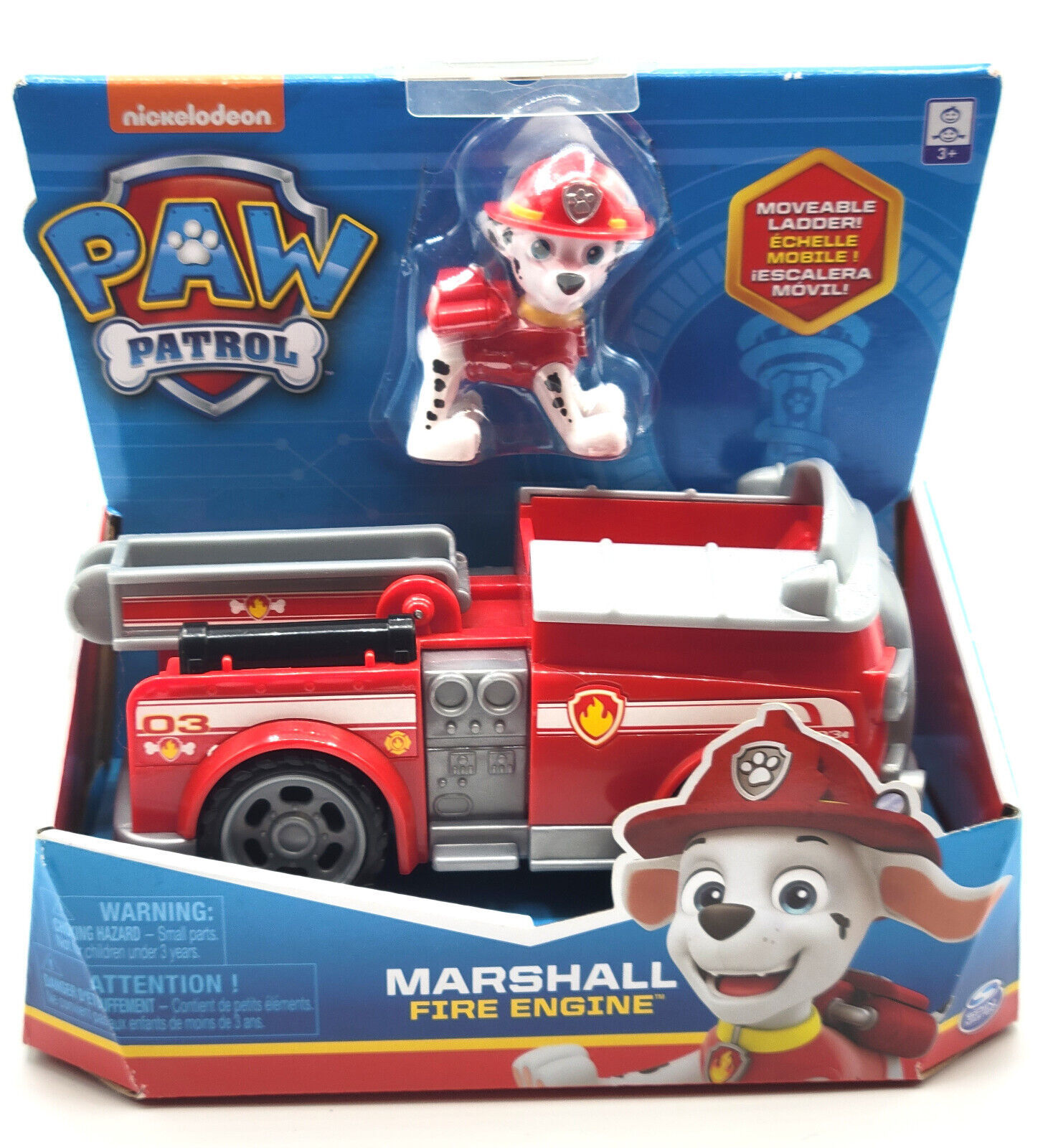 Nickelodeon Paw Patrol Dalmatian Marshall Figure Fire Engine Vehicle ...