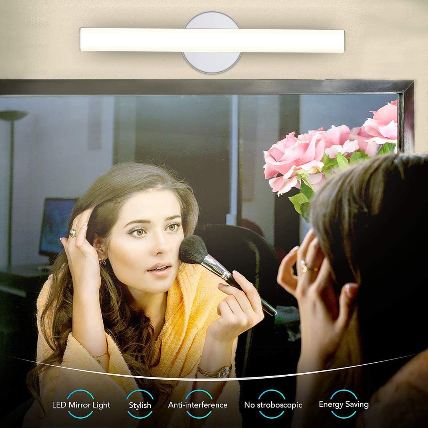 OOWOLF LED Vanity Light, 12W 17.3in Bathroom Vanity Lamp 1200LM ...