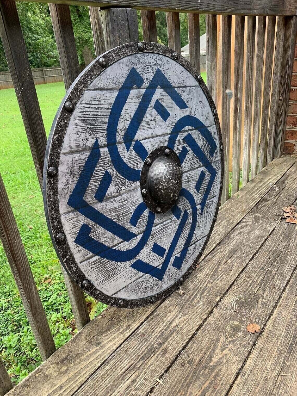 Shield Viking Medieval Wooden Round Authentic Battleworn Norse Battle ...